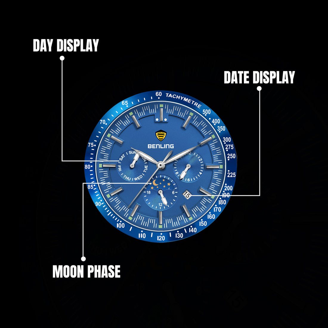 Benling Legacy Chrono Automatic Watch for Men with Interchangeable Lea